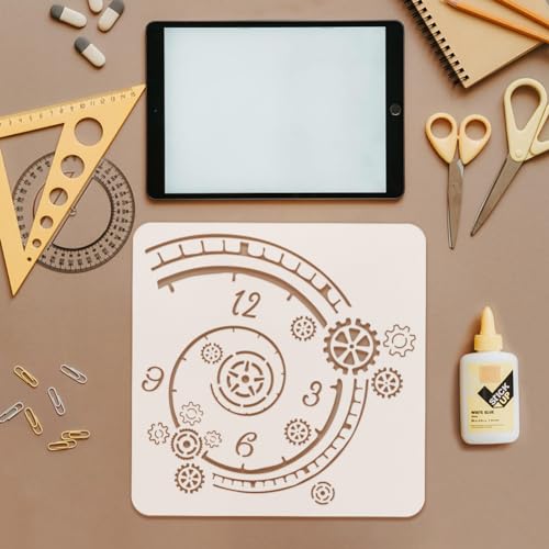 FINGERINSPIRE Spiral Clock Face Stencil for Painting 30x30cm Large ...