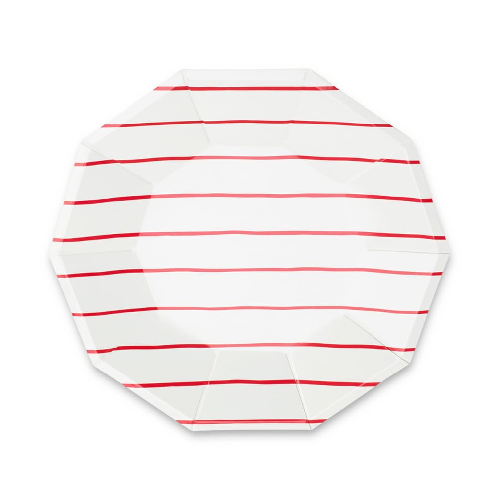 Amazon.com: Daydream Society Frenchie Striped - Large Paper Plates with ...