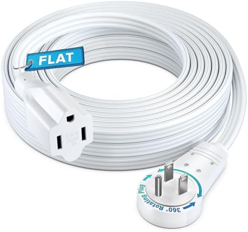 Elecan Flat Plug Extension Cord 25 Ft with Slim Space-Saving Plug ...
