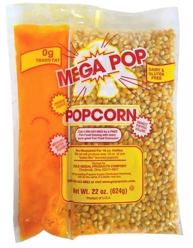 Amazon.com: Mega-pop Popcorn 6 count, Oil and Salt Kit with Coconut Oil ...