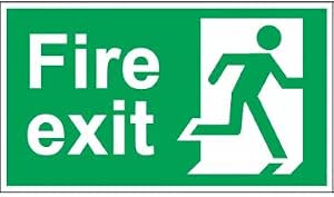 Photoluminescent Fire Exit Door Sign - BS 5499 - Green & White - 400 x ...