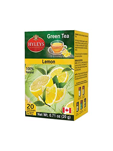 Amazon.com : Hyleys Natural Green Tea & Lemon Flavor - 20 Tea Bags (Gmo ...