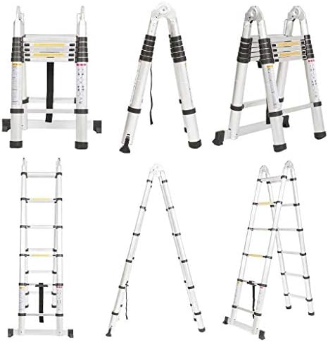 Heavy Duty Aluminum Telescopic Collapsible Loft Folding Ladder A Frame ...