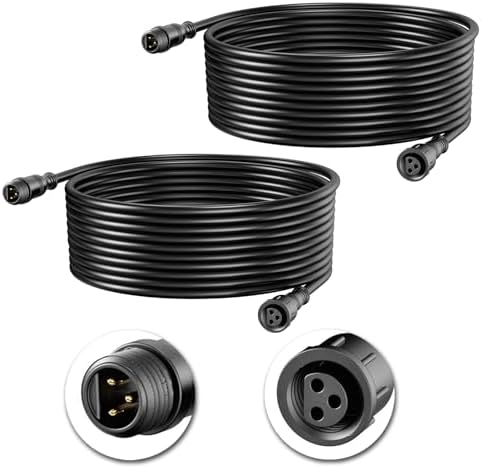 Amazon.com: WOOLZ 2pcs 6.5FT Extenstion Cord with 3 Core 3 pin for ...