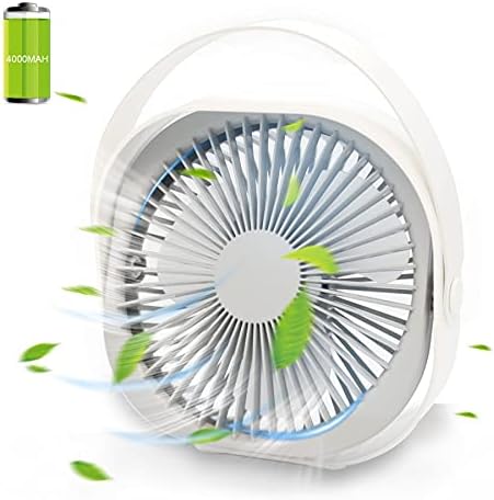 Amazon.com: Mikikin Table Fan Battery Rechargeable Fan, 2000mAh 180 ...