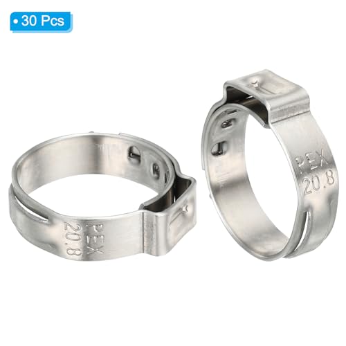 PATIKIL 30 Pack 3/4″ PEX Cinch Clamp Rings, 304 Stainless Steel Single ...