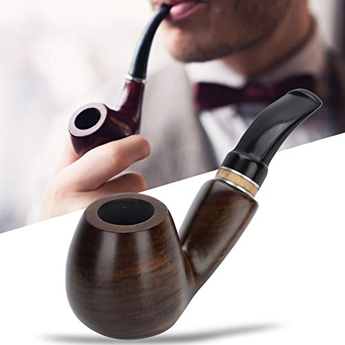 Ebben Pijp, Ebbenhout Pijp met Ring Glanzend Hout Graan Retro Gebogen ...