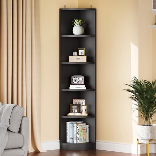 Snapklik.com : 5-Tier Corner Shelf, 70.8 Tall Modern Free Standing ...