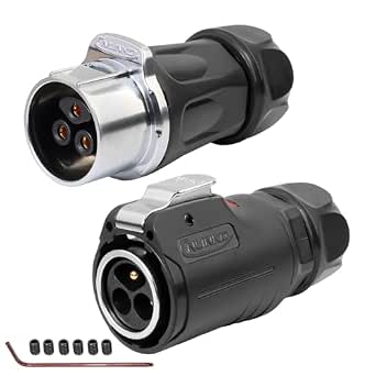 CNLINKO LP-24 3-Pin Screw Lock Waterproof Connector, IP68 Aviation ...