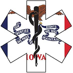 Amazon.com: EW Designs Iowa State Shaped EMT Flag Sticker Decal Vinyl ...