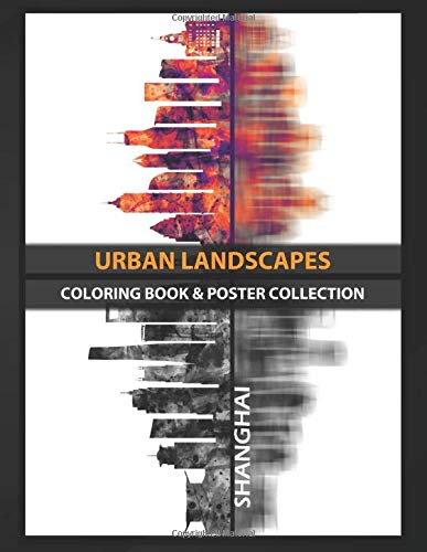 Coloring Book & Poster Collection: Urban Landscapes Violet Orange ...
