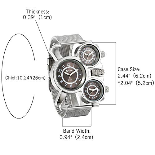 Avaner Men's Big Face Unique Military Quartz Three Analog Dails Wrist ...