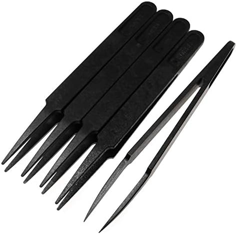 Amazon.com: E-outstanding Anti-static Tweezer 5PCS 4.6Inch Black ...