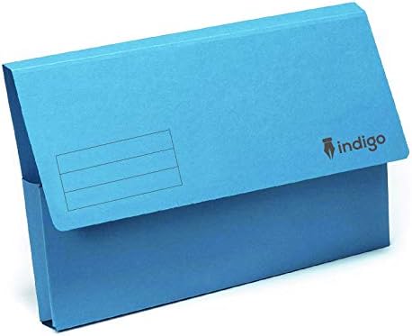 indigo® Premium Foolscap Document Wallet Half Flap 285gsm Capacity 32mm ...