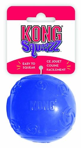 KONG Squeezz Ball - Strong Squeaky Dog Toy, Bounces & Squeak When ...