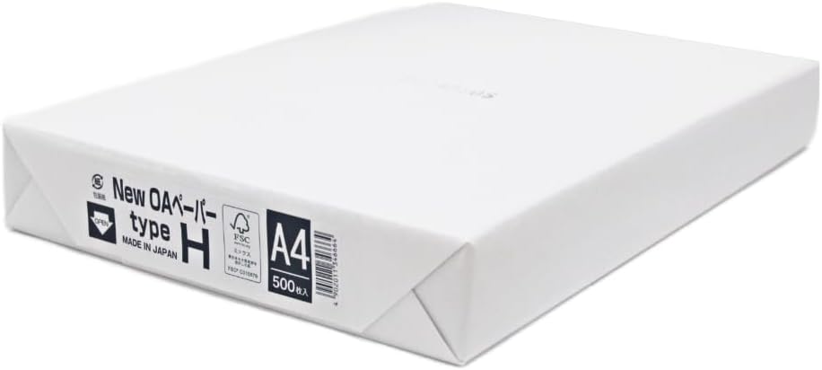 Amazon.co.jp: 大王製紙 New OAペーパータイプH A4 白色度約92% 紙厚0.088mm 500枚 FSC認証紙 : 文房具・オフィス用品