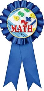 Amazon.com: Mathematics Blue Rosette Ribbon, Math Trophy Ribbon Award ...