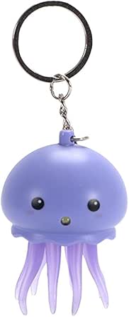 Wooauto Marine Animal Key Chain Jellyfish Key Ring with Lights Glowing ...