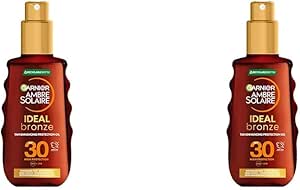 Garnier Ambre Solaire Ideal Bronze Protective Oil Sun Cream Spray SPF30 ...