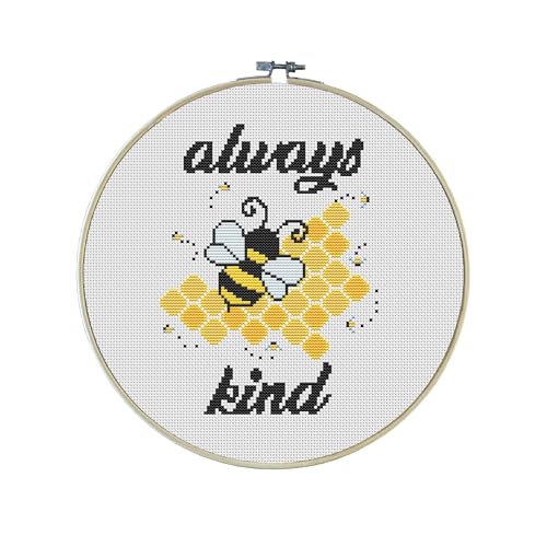 Amazon.com: Always Bee Kind Cross Stitch Kit - EVERYTHING INCLUDED ...