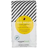 Amazon.com : AmazonFresh Just Bright Whole Bean Coffee, Light Roast, 12 ...