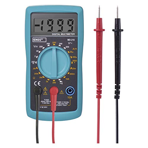 EMOS Digital Multimeter with Measuring Tips and Case AC/DC Voltage ...