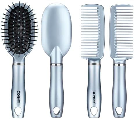 Conair Detangle & Style Wide-Tooth Comb and Travel Hairbrush Set ...