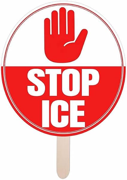 Amazon.com: STOP ICE Round Protest Sign 12 Inch, Corrugated Plastic ...