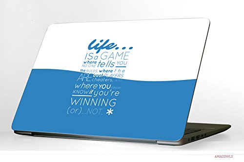Amazowls laptop skin motivational quote typography with Inspirational Quotes Life text for 14 ...