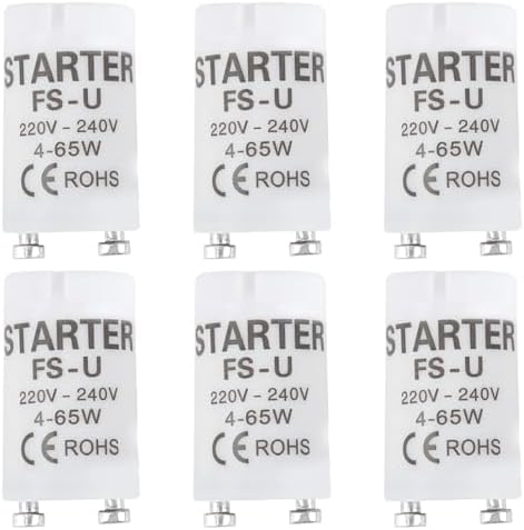 6 Pièces Starters Neon, Tube Fluorescent Starter 4-65W 200V-240V ...