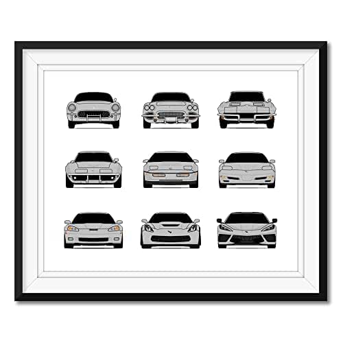 Amazon.com: Chevy Corvette Generations Inspired Car Poster - Handmade ...