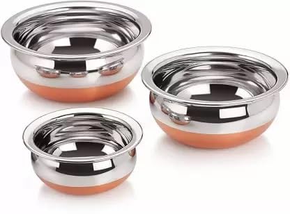 Buy Azna Stainless Steel Copper Bottom Sipri Set 3 pcs | Kitchen ...