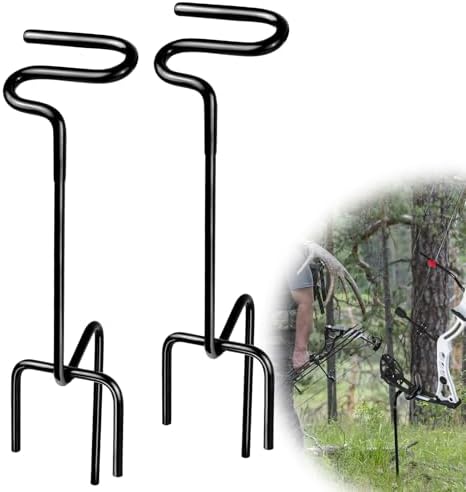 Amazon.com: 2 Pack Ground Blind Bow Holder with Rubber Coated ...