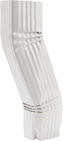Gutter Downspout OFFSET White (Gloss) Aluminum gutter downspout elbow ...