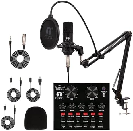 DIGIMORE Condenser Mic for Singing with V8 Sound Card | Condenser ...