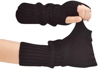 Amazon.com: Japanese Harajuku Winter Fingerless Knitted Arm Warmer for ...