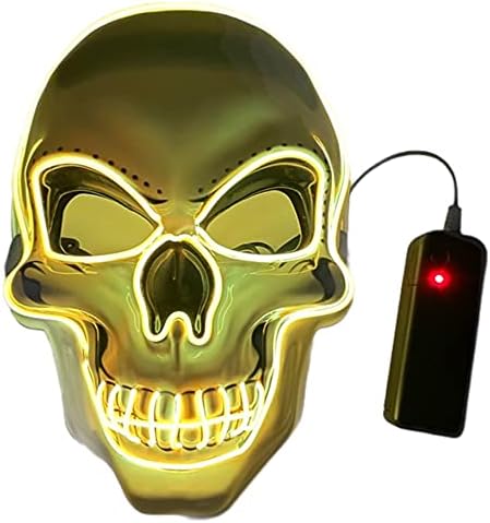 LED Skull Light Up Mask Full Face Scary Halloween Trick or Treat ...