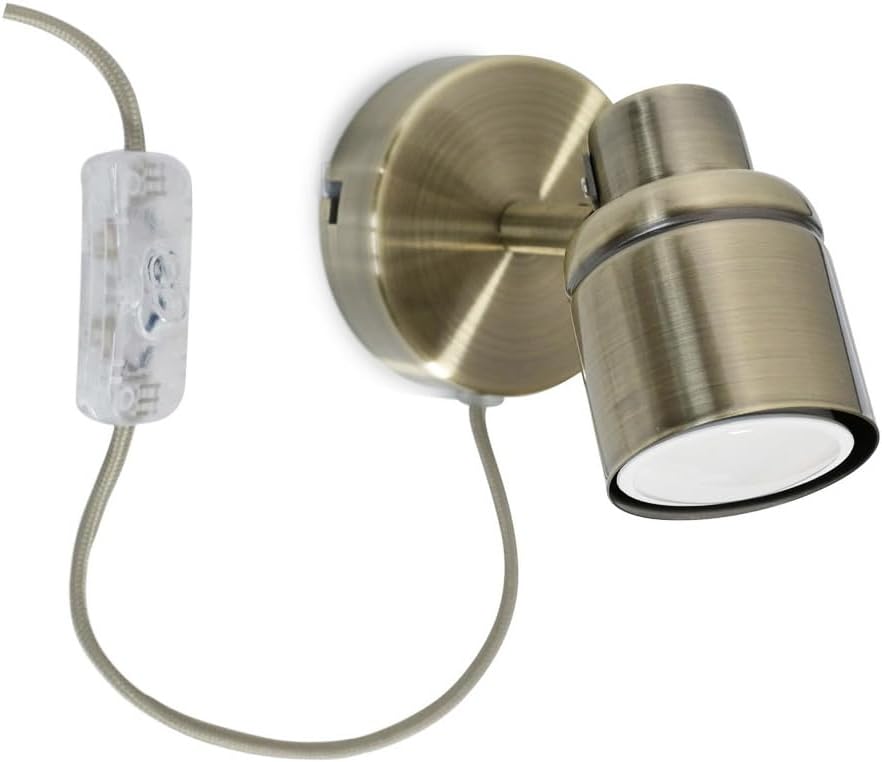 Dehobo Wall Light with Switch, Plug in Wall Spot Lamps GU10 Adjustable ...