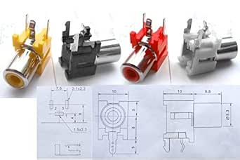 Amazon.com: Davitu 4 color RCA Socket AV Pin Jack with Switch PCB ...