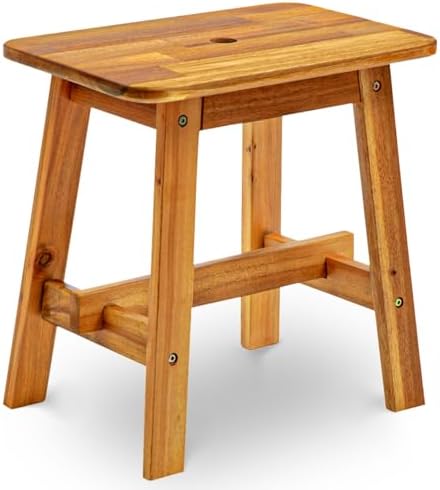 Amazon.com: Lestar Wooden Stool, Solid Wood Round Stools : Home & Kitchen