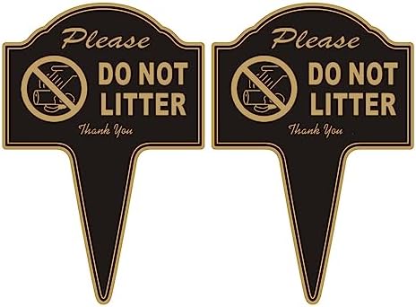 Amazon.com: Do Not Litter Sign,Yuntarda 2-Pack 14"x10"Yard Sign with ...