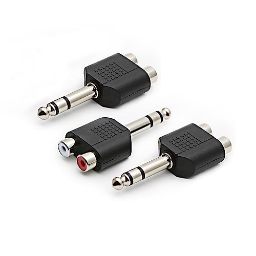 Amazon.com: ZJKJHJY 3pcs 1/4" 6.35mm/6.5mm Stereo Male to Dual RCA ...