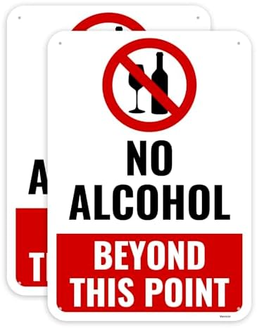 Amazon.com: BIN SHANG No Alcohol Beyond This Point Sign, 8 x 12 inch ...