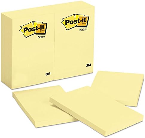 Amazon.com : Post-it 659YW Original Pads in Canary Yellow, 4 x 6, 100 ...