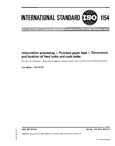 Iso 1154 1975 Information Processing Punched Paper Tape Dimensions Location | Desertcart Japan