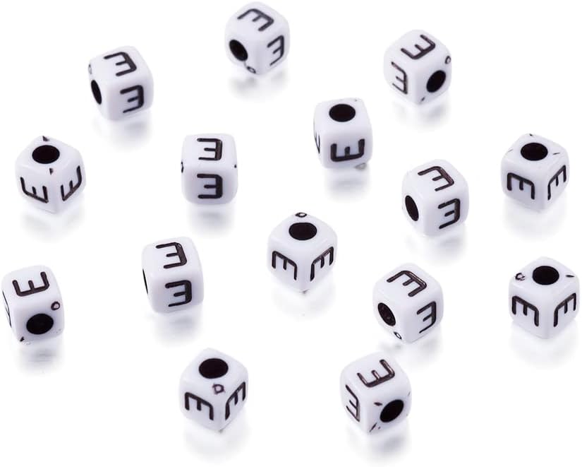 Amazon.com: The Crafts Outlet 100-pc Alphabet Beads, Cube 7mm, Opaque ...