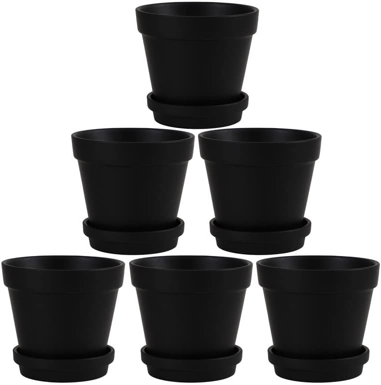 Amazon.com: 6 inch Clay Pots for Plants with Saucer, Large Terra Cotta ...