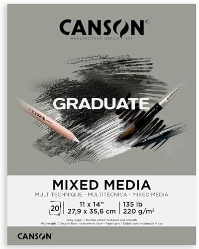 Canson Graduate Mixed Media Pad, Foldover, 9x12 inch, 20 Sheets ...