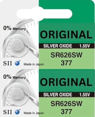 SR626SW 377 Silver Oxide Watch Batteries, 1.55V, Pack of 2, Made in Japan : Amazon.in: Electronics