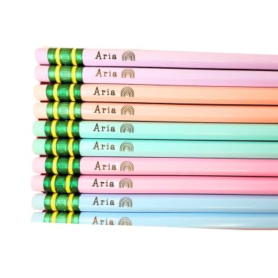 Amazon.com: Custom Personalized Pastel Pencils or Neon Engraved Pencils ...